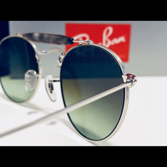 Ray-Ban | Accessories | Rayban Sunglasses Silver Metal Green Gradient 5 ...